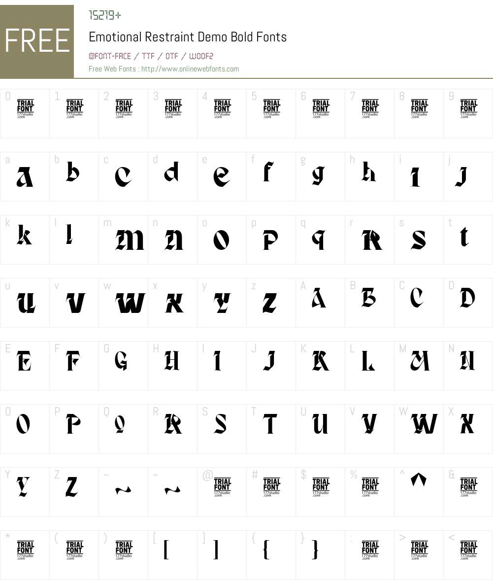 Emotional Restraint Demo 1.001 Fonts Free Download - OnlineWebFonts.COM