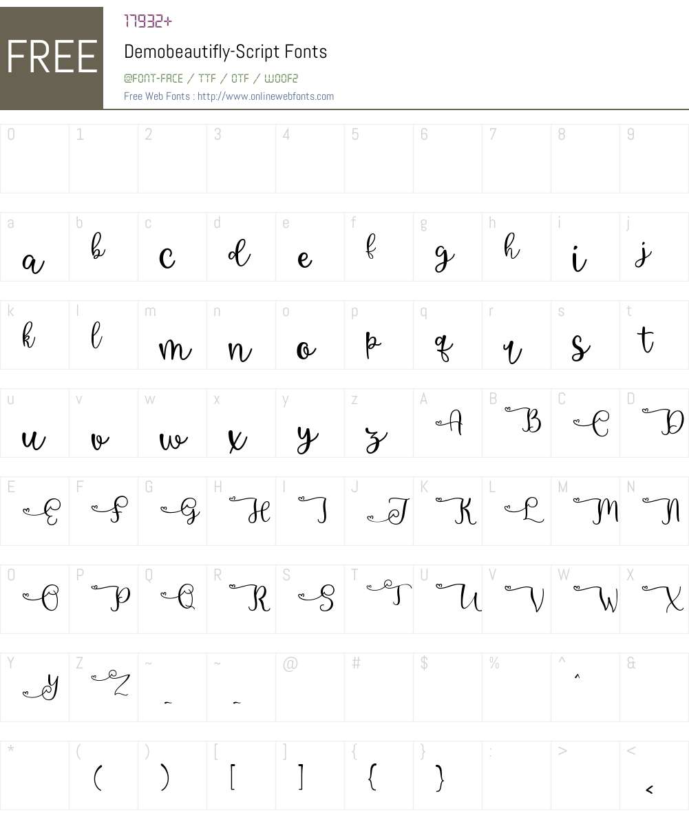 Demo beautifly Script 1.000 Fonts Free Download - OnlineWebFonts.COM