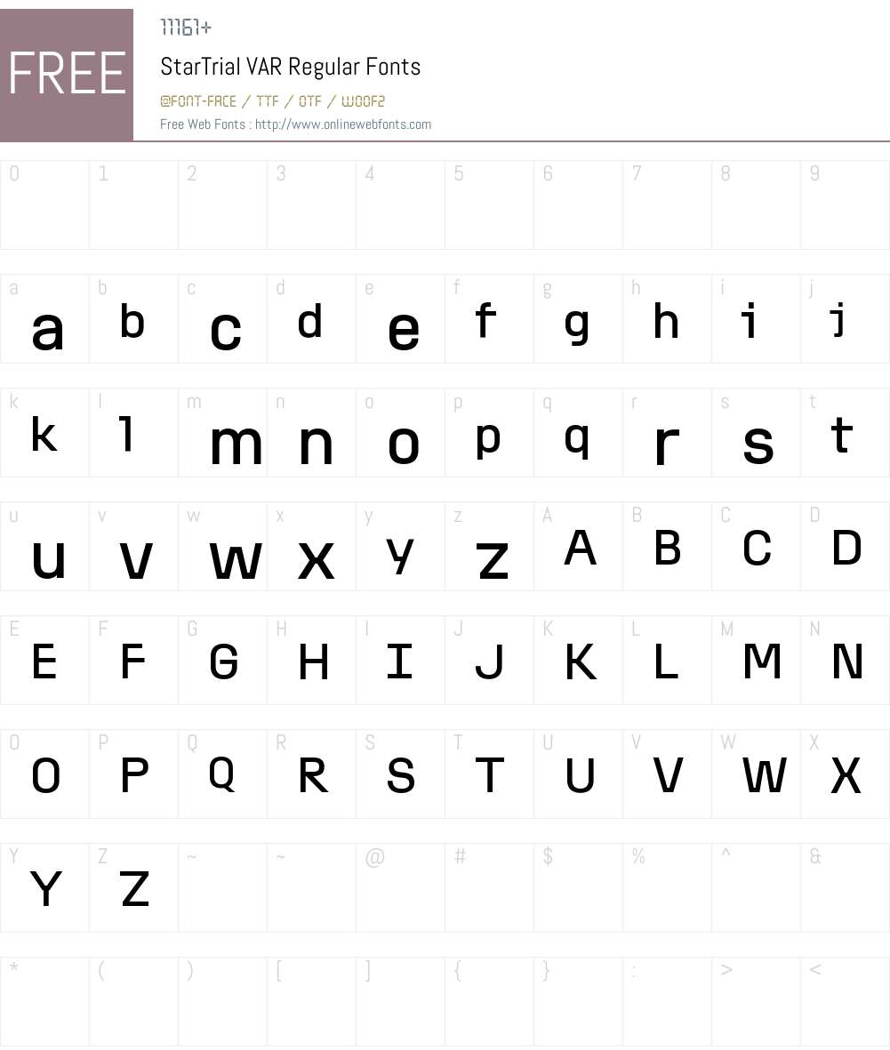 StarTrial VAR 2.000 Fonts Free Download - OnlineWebFonts.COM