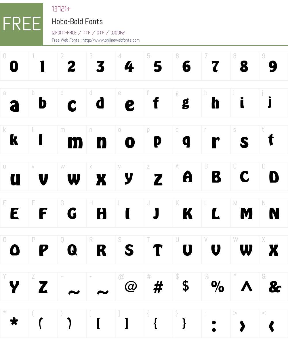 Hobo-Bold 1.0 27-08-2002 Fonts Free Download - OnlineWebFonts.COM