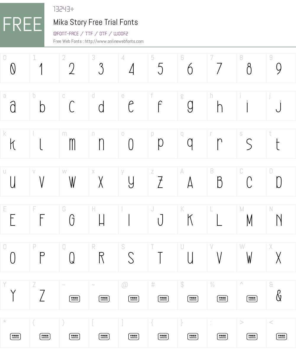 Mika Story Free Trial 1.00;June 21, 2021;FontCreator 13.0.0.2683 64-bit ...