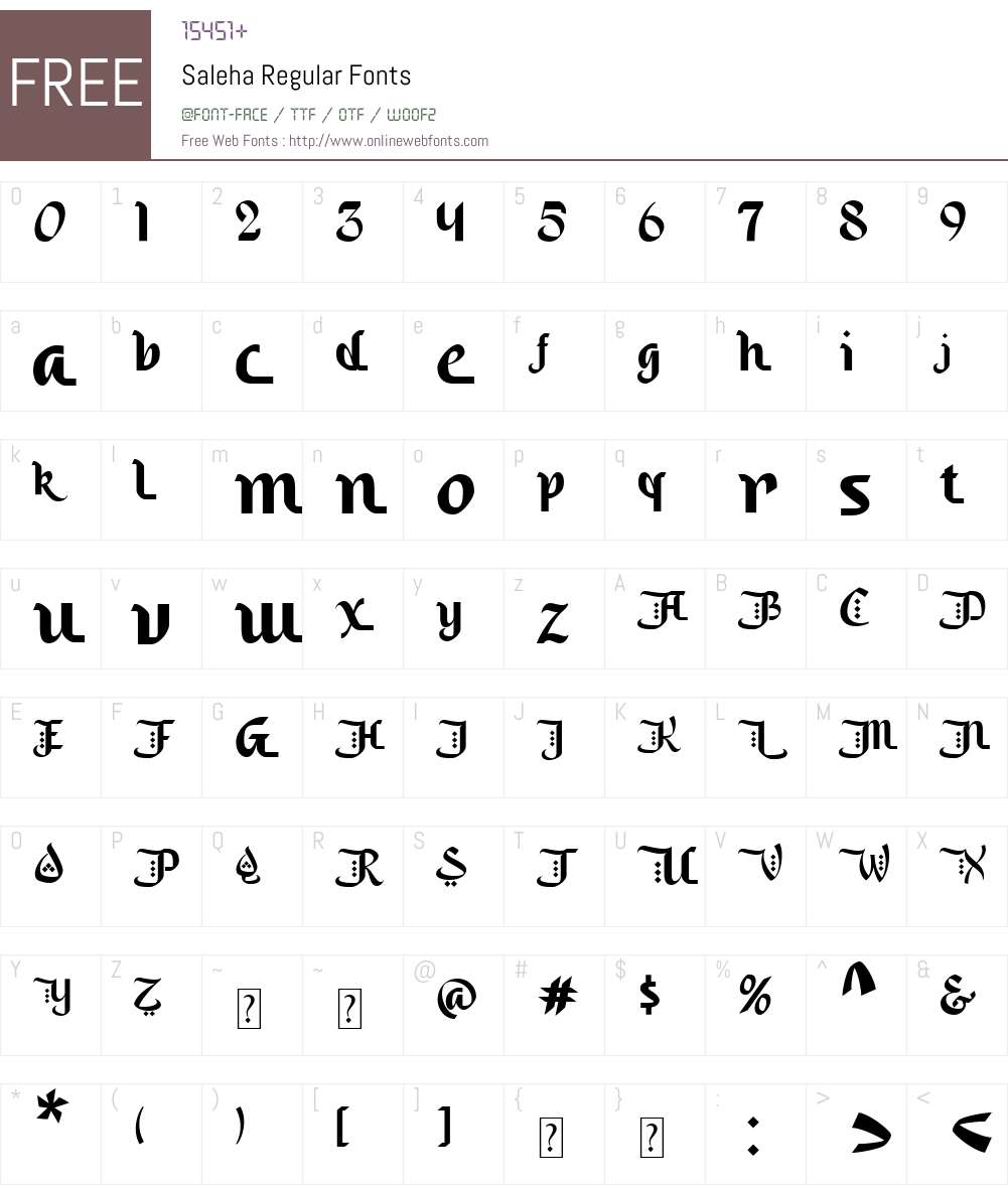 Saleha 1.000 Fonts Free Download - OnlineWebFonts.COM
