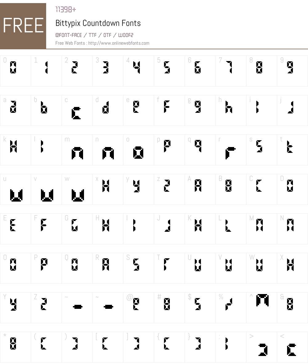 Bittypix Countdown 1.00;April 24, 2018;FontCreator 11.5.0.2422 64-bit Fonts Free Download ...