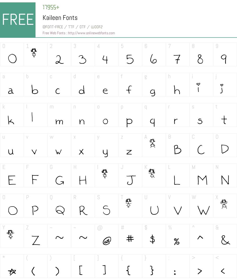 Kaileen V1 2004; 1.0, initial release Fonts Free Download ...