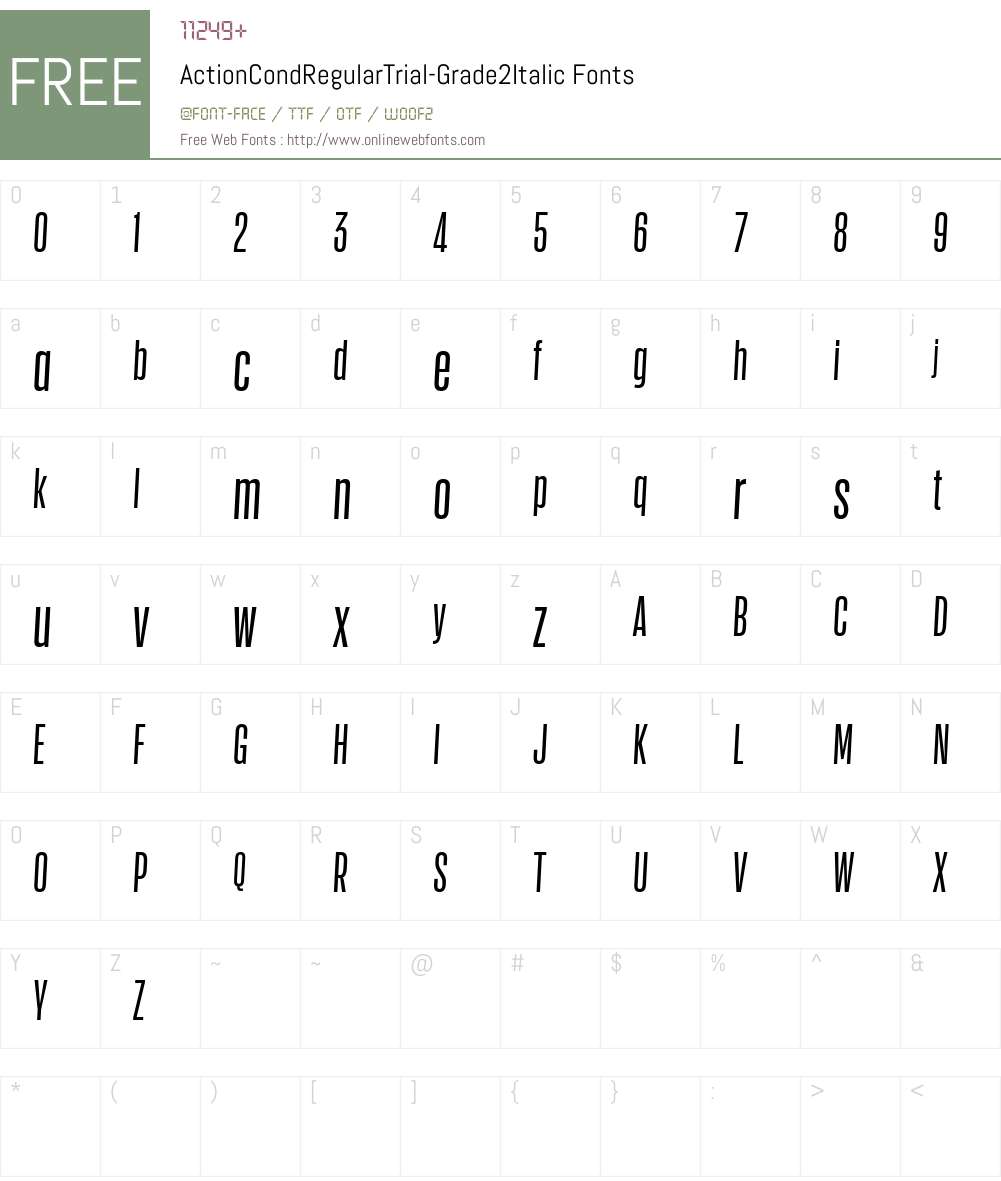 Action Cond Reg Gd 2 Trial 1.001;PS 001.001;hotconv 1.0.72;makeotf.lib2 ...