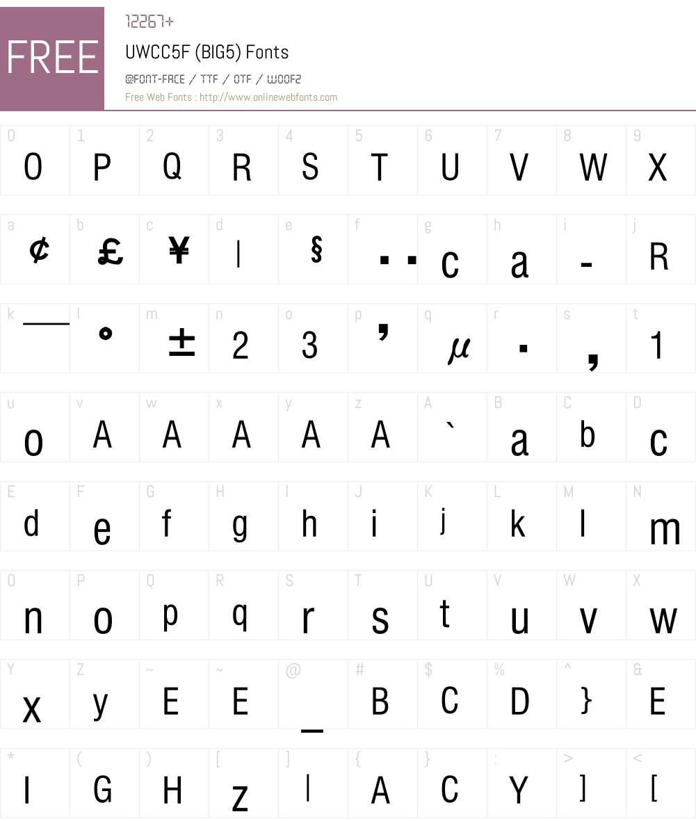 UWCC5F (BIG5) 1.0 Fonts Free Download - OnlineWebFonts.COM