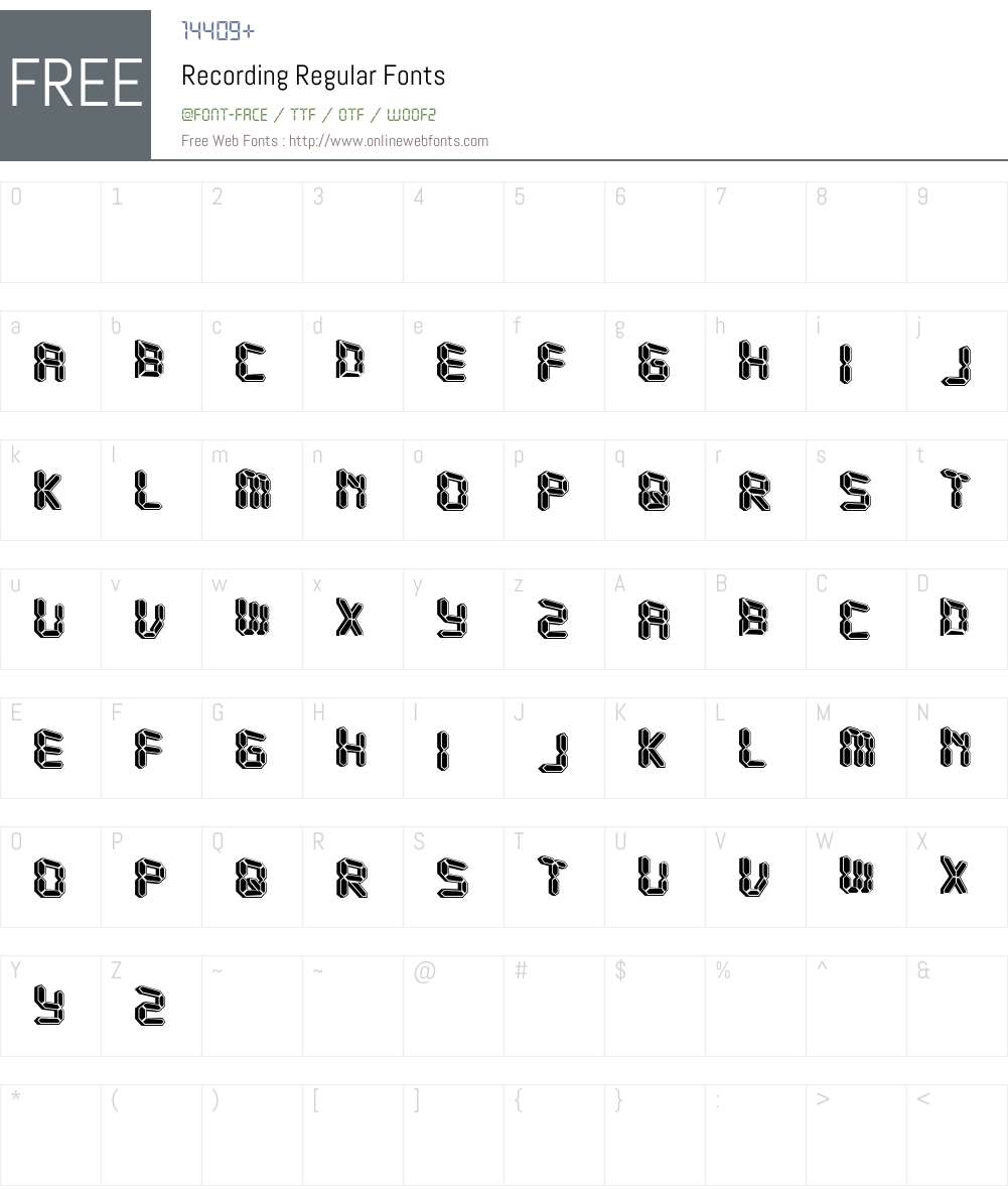 Recording 1.000 Fonts Free Download - OnlineWebFonts.COM