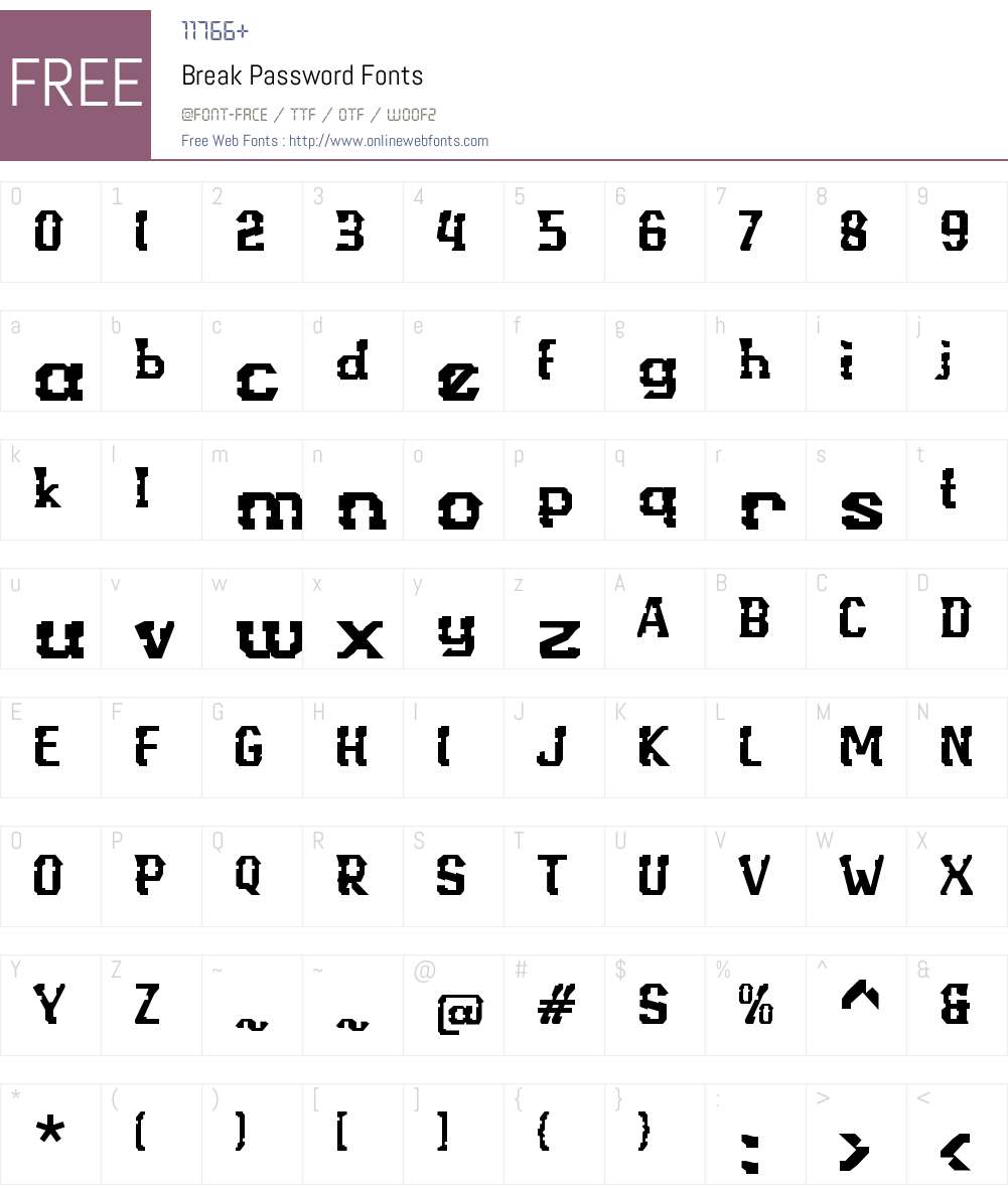 b Break Password 001.000 Fonts Free Download - OnlineWebFonts.COM
