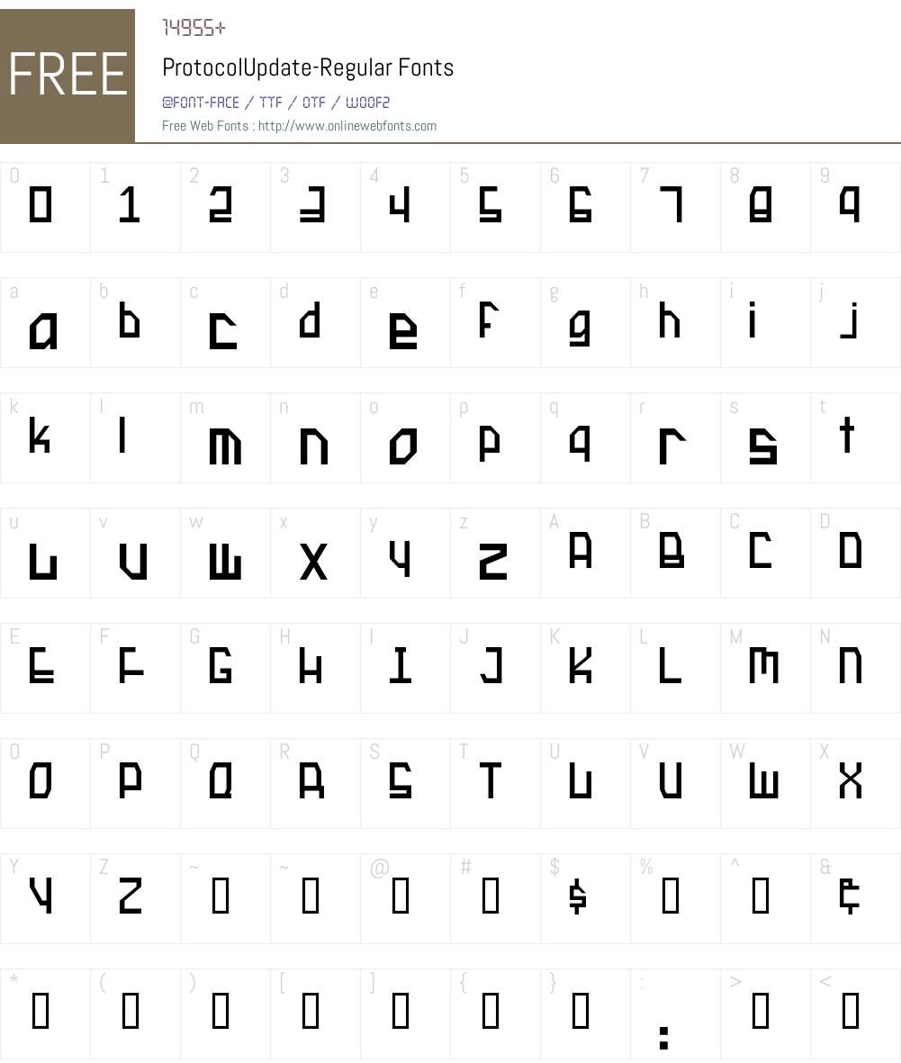 ProtocolUpdate-Regular 1.000;PS 001.001;hotconv 1.0.56 Fonts Free Download - OnlineWebFonts.COM