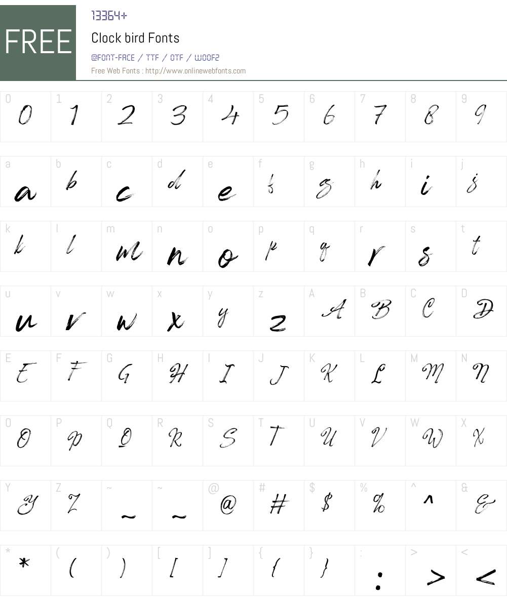 Clock bird 1.000 Fonts Free Download - OnlineWebFonts.COM