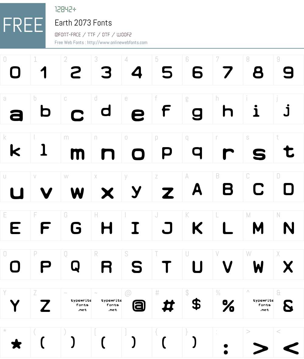 Earth 2073 1.00 March 1, 2017, initial release Fonts Free Download ...