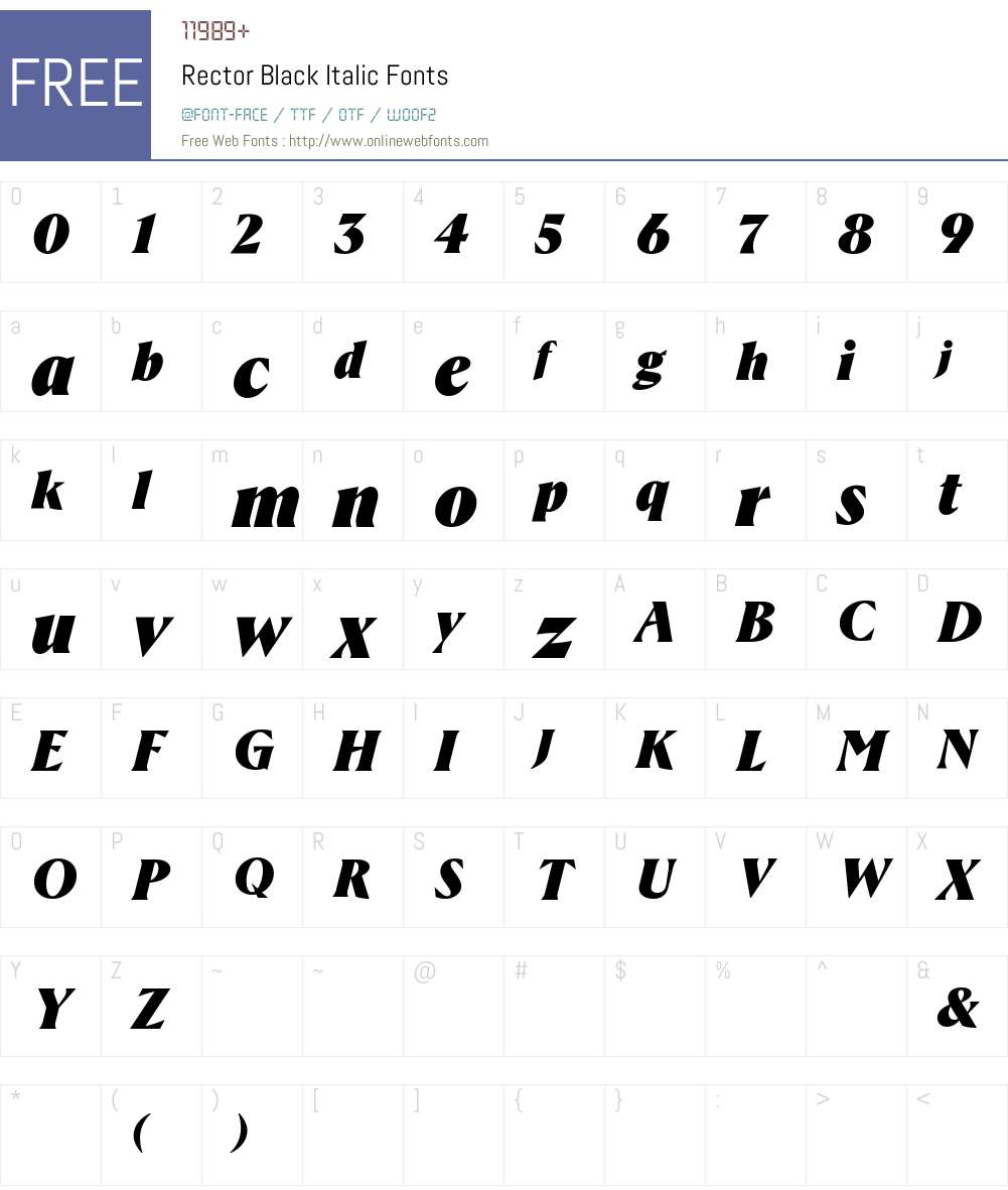Rector Black 1.002;hotconv 1.0.109;makeotfexe 2.5.65596 Fonts Free Download - OnlineWebFonts.COM