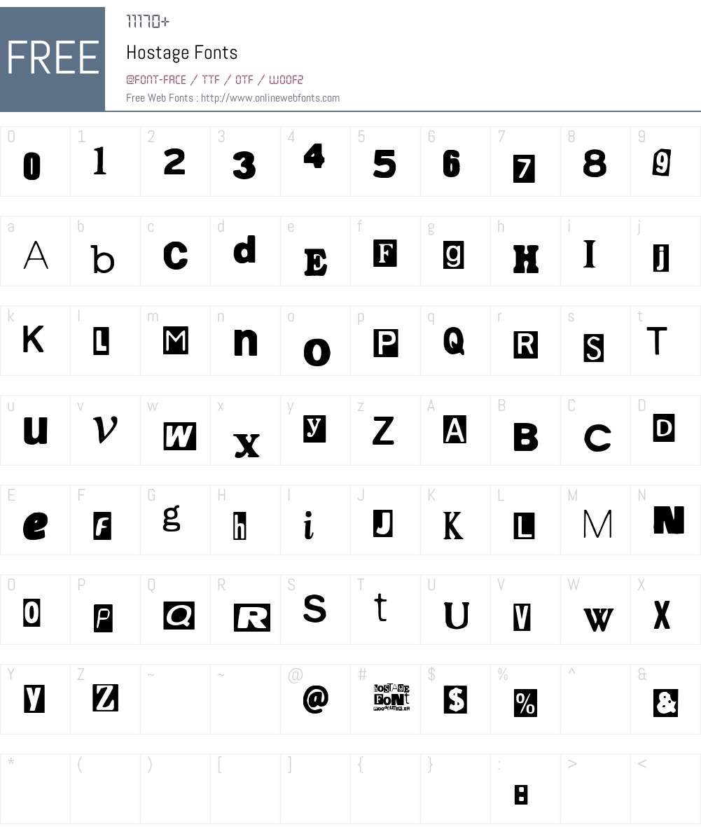 Hostage 1.00;April 19, 2018;FontCreator 11.0.0.2388 64-bit Fonts Free ...