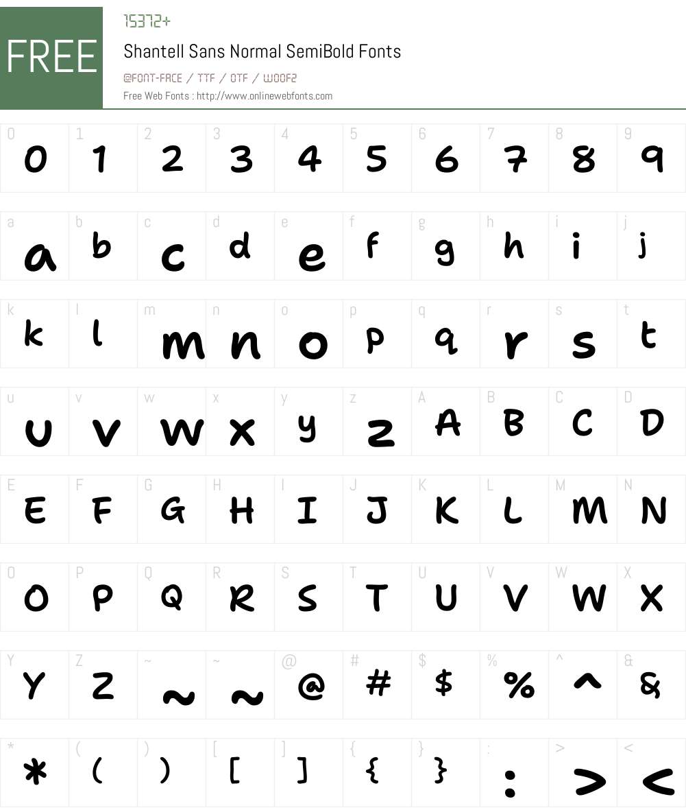 Shantell Sans Normal SemiBold 1.005;[605aa1518] Fonts Free Download ...