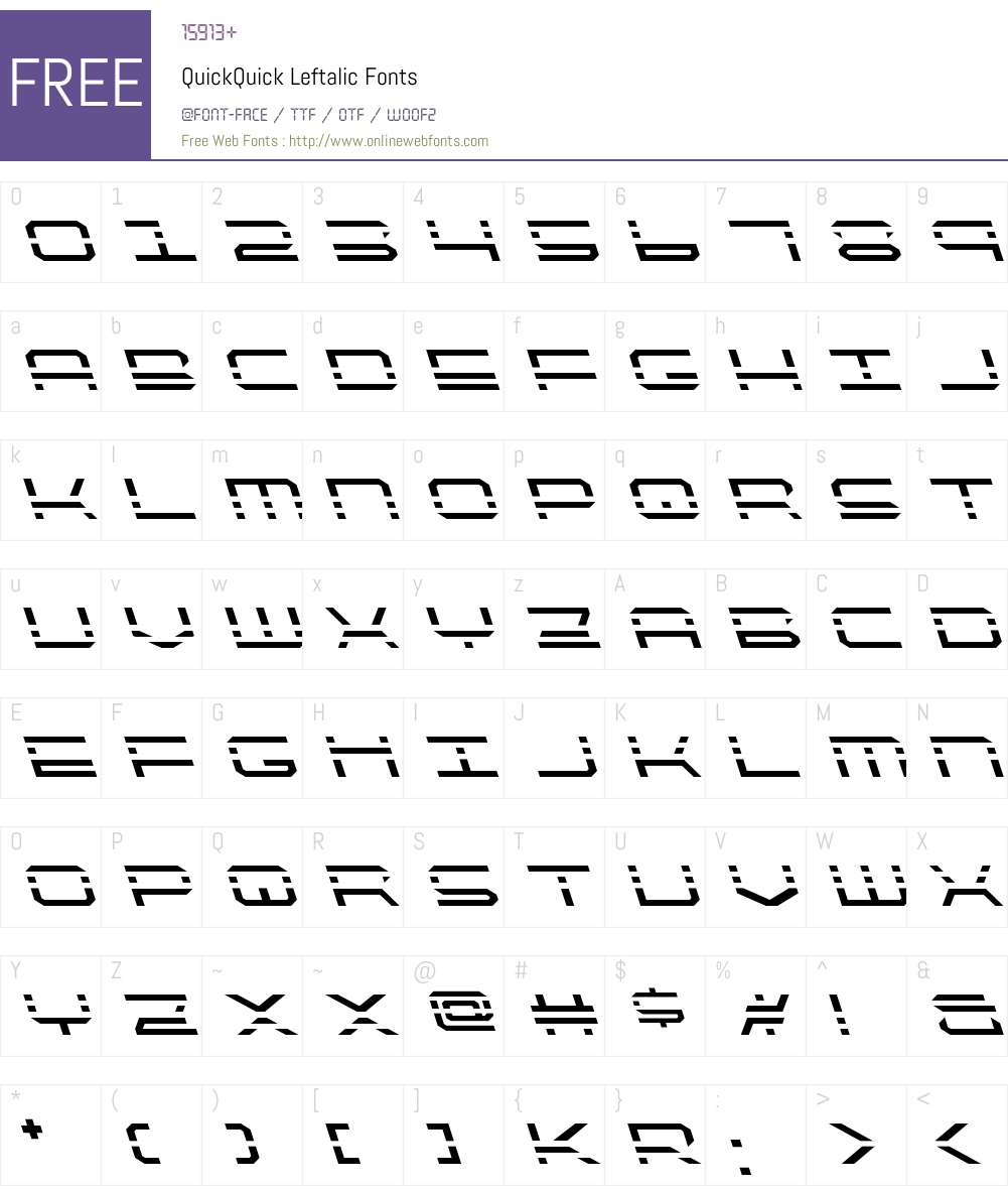 QuickQuick Leftalic 3.0; 2019 Fonts Free Download - OnlineWebFonts.COM