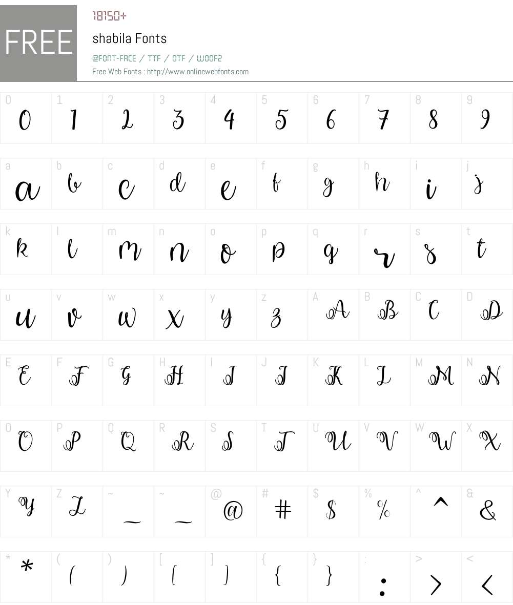 shabila 1.000 Fonts Free Download - OnlineWebFonts.COM