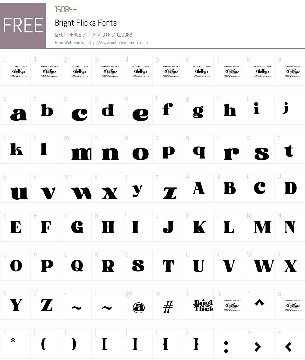 Bright Flicks 1.000;June 14, 2023;FontCreator 14.0.0.2901 32-bit Fonts ...