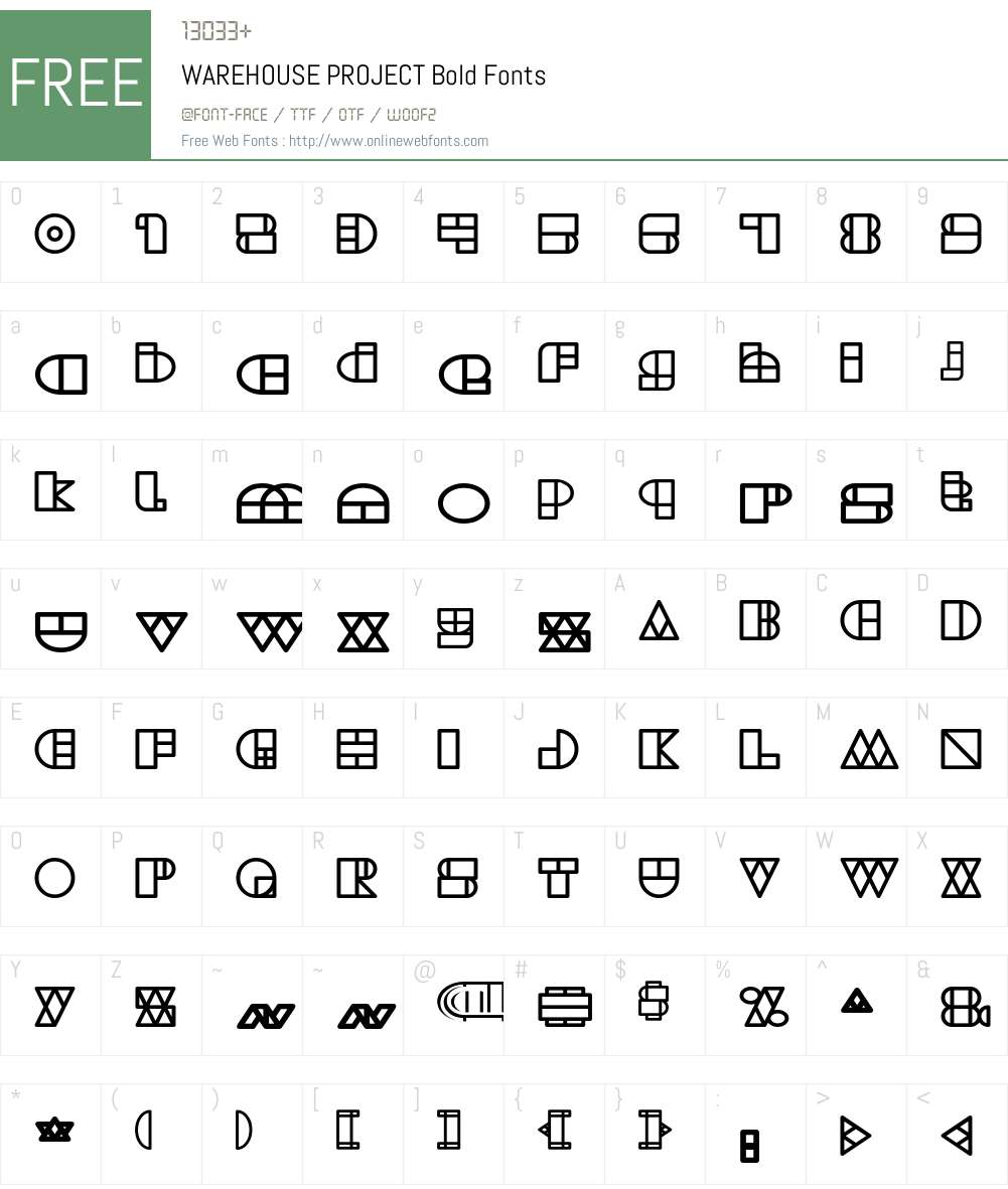 WAREHOUSE PROJECT Bold 1.00;November 2, 2019;FontCreator 11.5.0.2430 64 ...