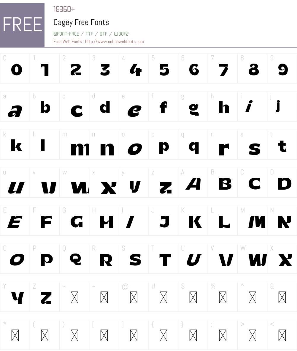 Cagey Free 1.00;July 31, 2023;FontCreator 11.5.0.2430 64-bit Fonts Free ...