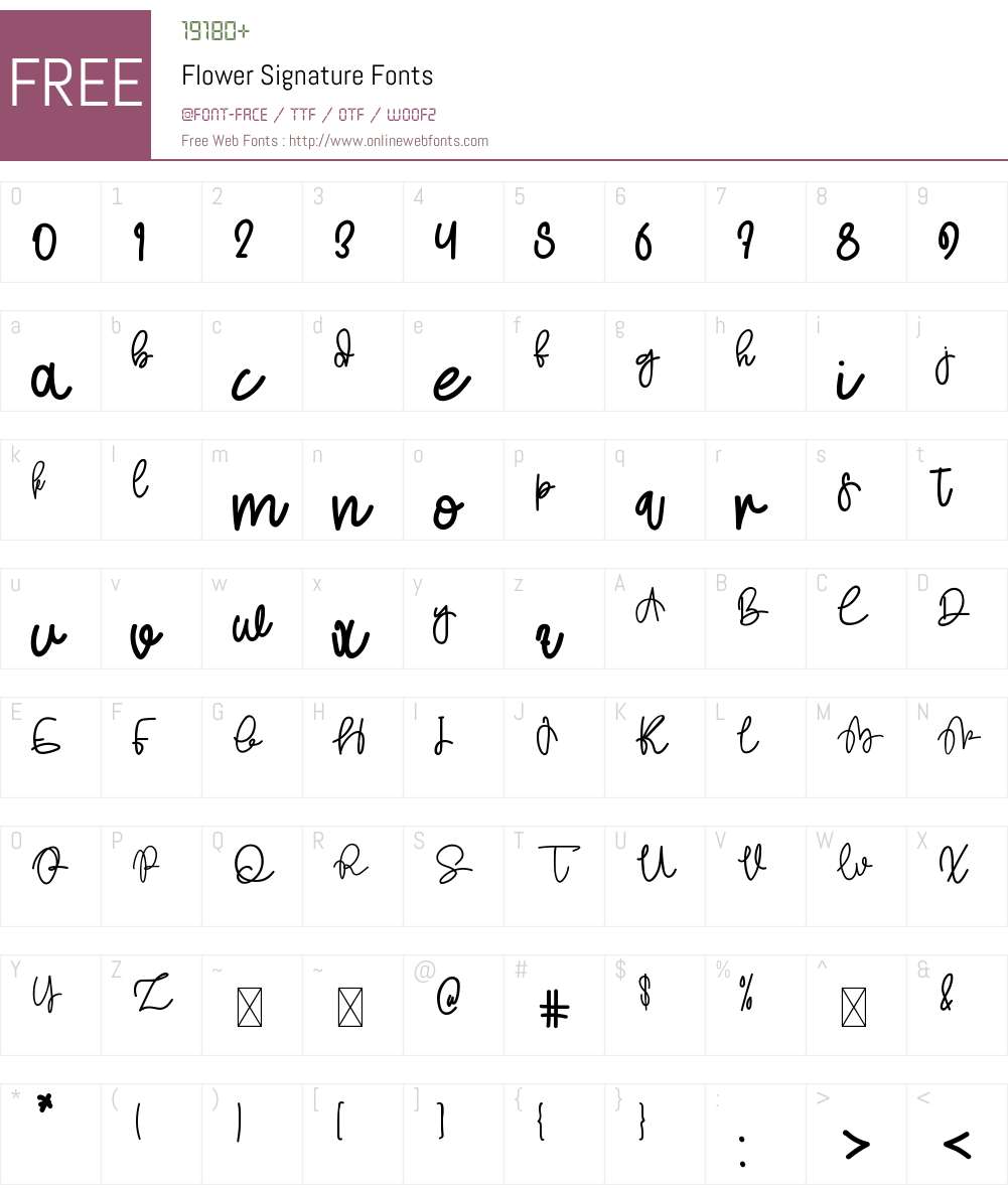 Flower Signature 1.001;Fontself Maker 3.5.4 Fonts Free Download ...