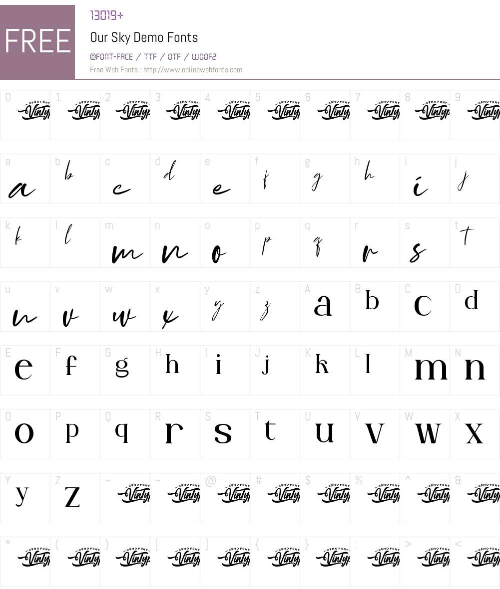 Our Sky Demo 1.002;Fontself Maker 3.5.7 Fonts Free Download ...