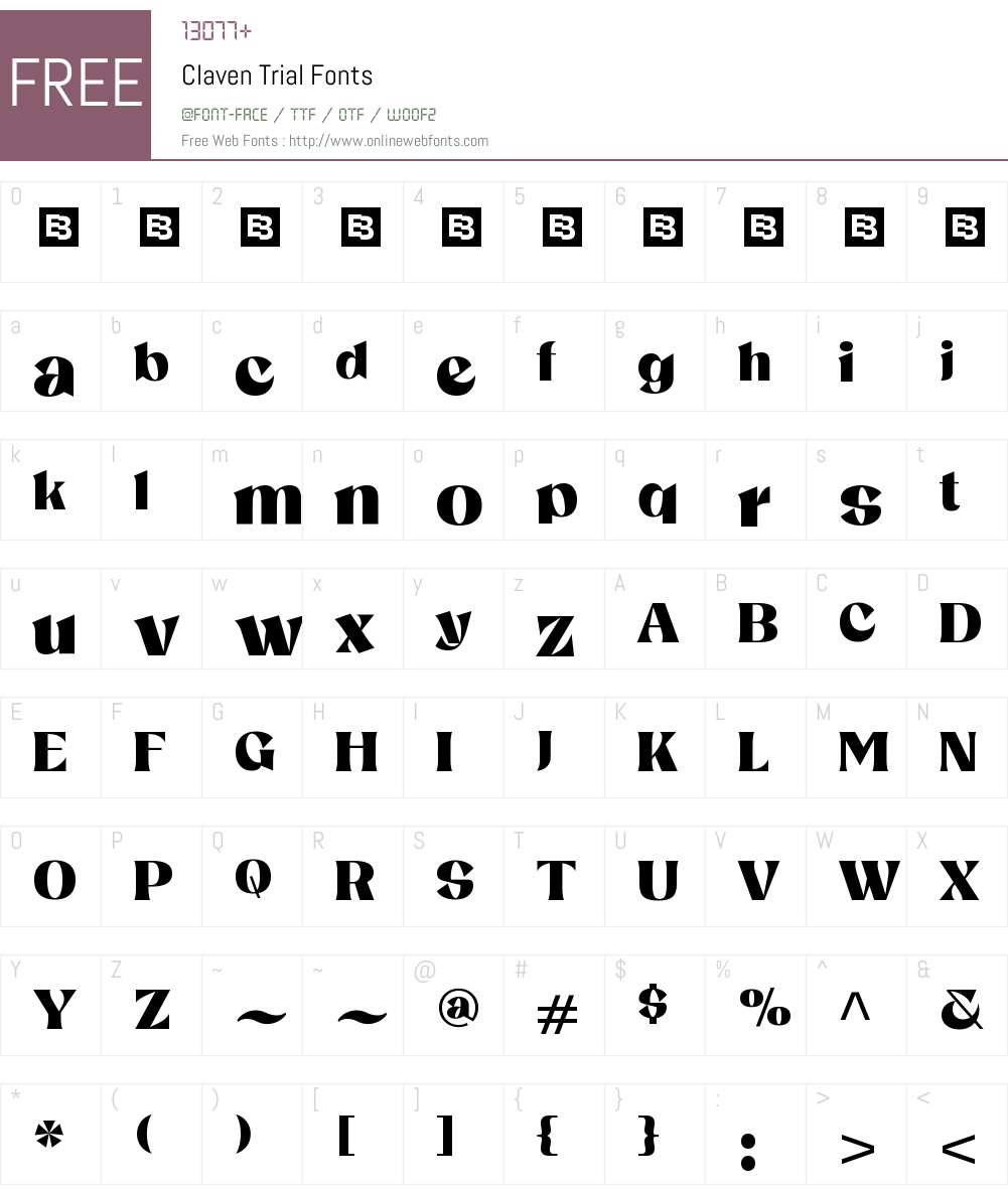 Claven Trial 1.000 Fonts Free Download - OnlineWebFonts.COM