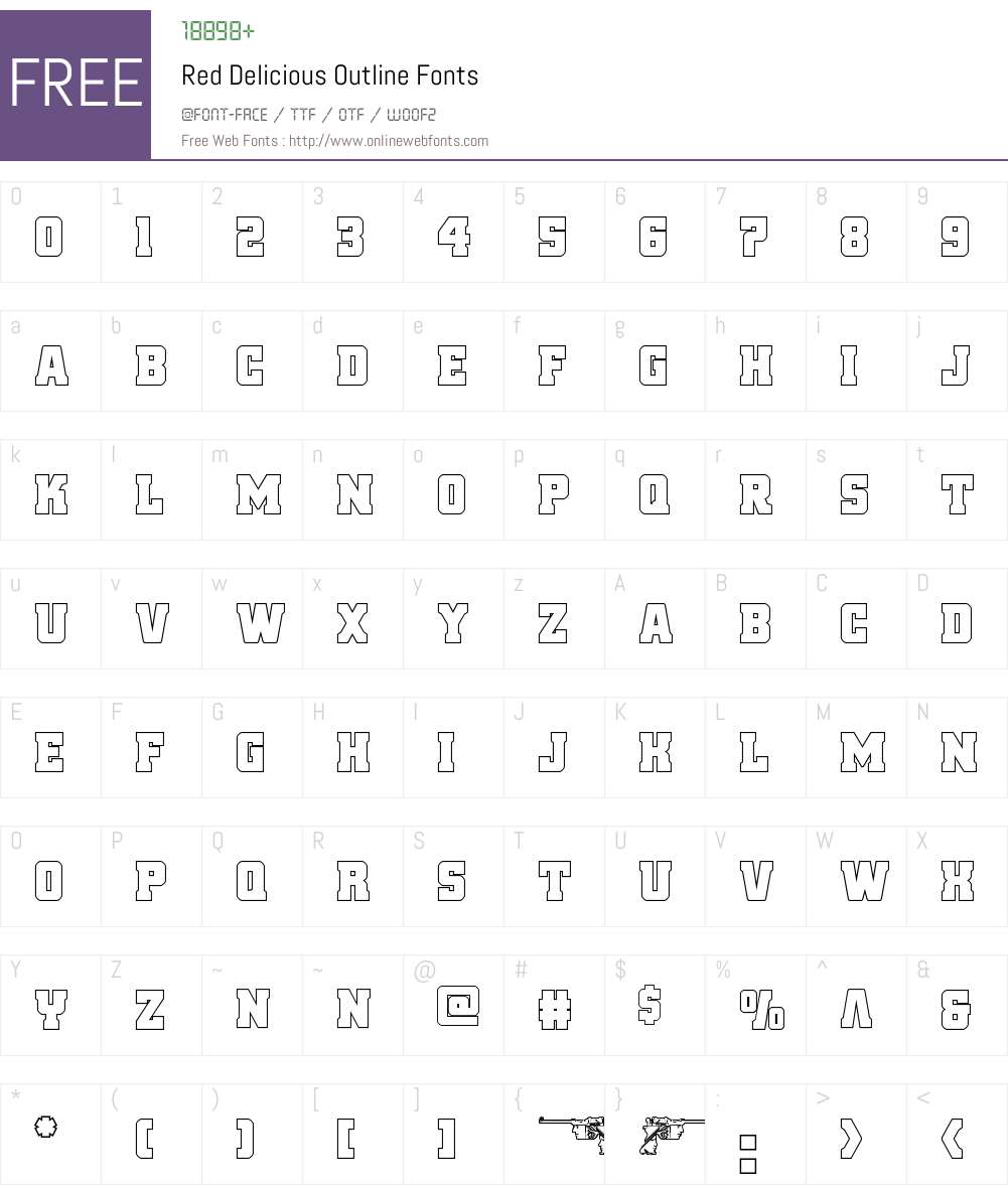 Red Delicious Outline 1.0; 2019 Fonts Free Download - OnlineWebFonts.COM