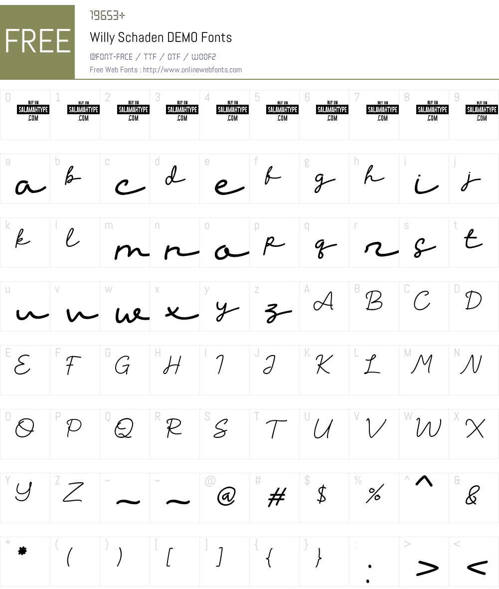 Willy Schaden DEMO 1.009;Fontself Maker 3.5.7 Fonts Free Download ...