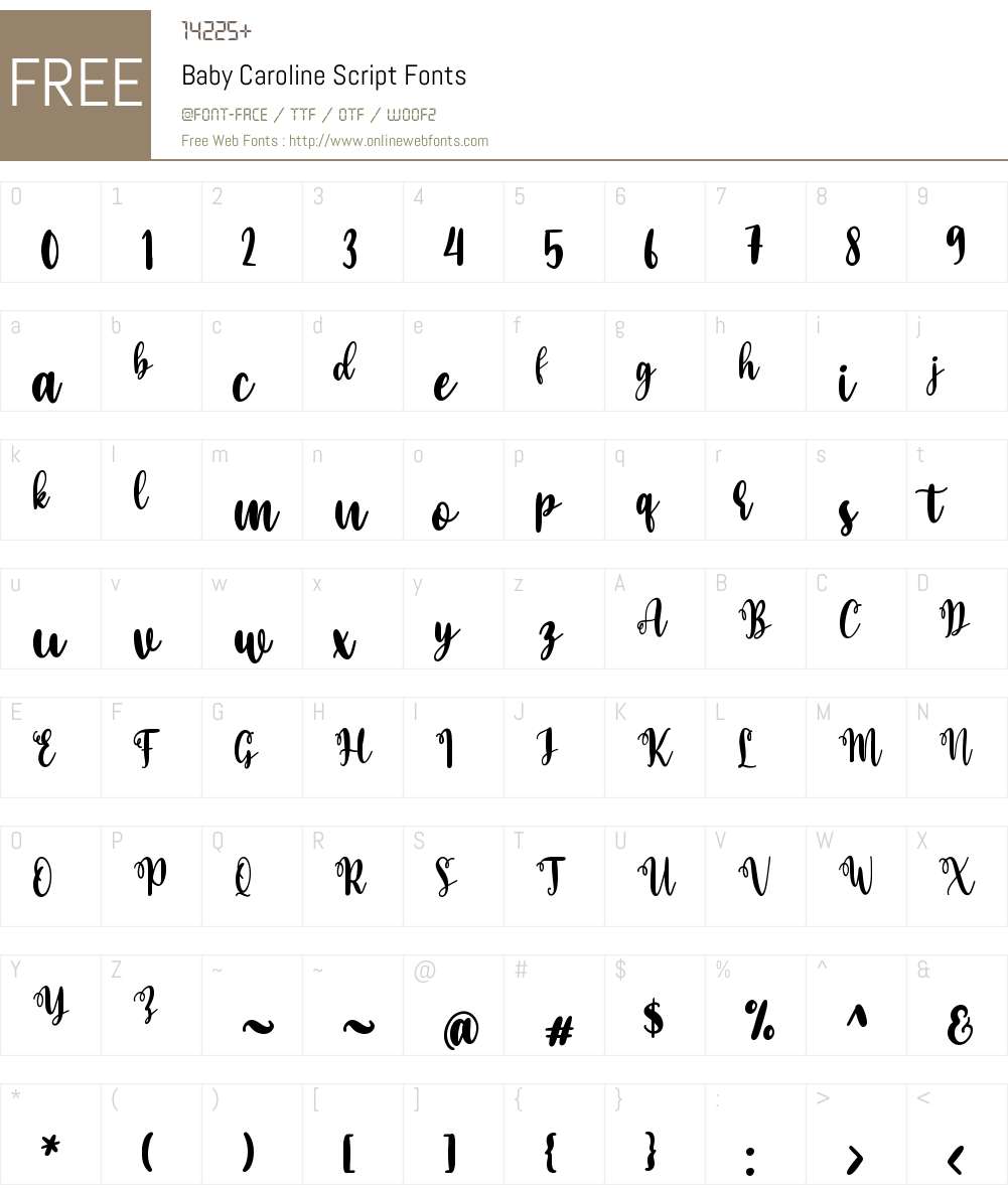 Baby Caroline Script 1.00;July 20, 2021;FontCreator 13.0.0.2683 64-bit ...
