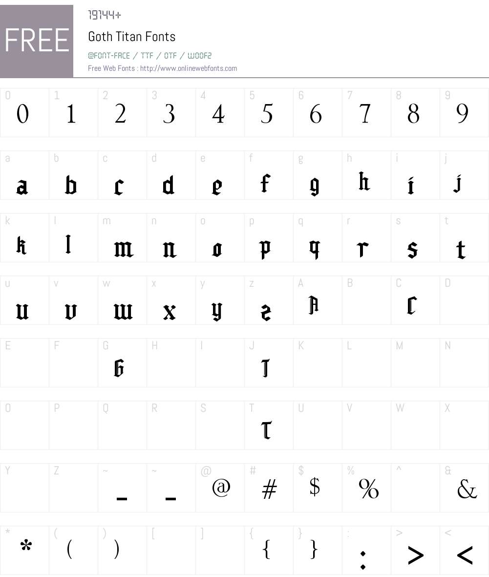 Goth Titan 1.00 April 4, 2022, initial release Fonts Free Download ...