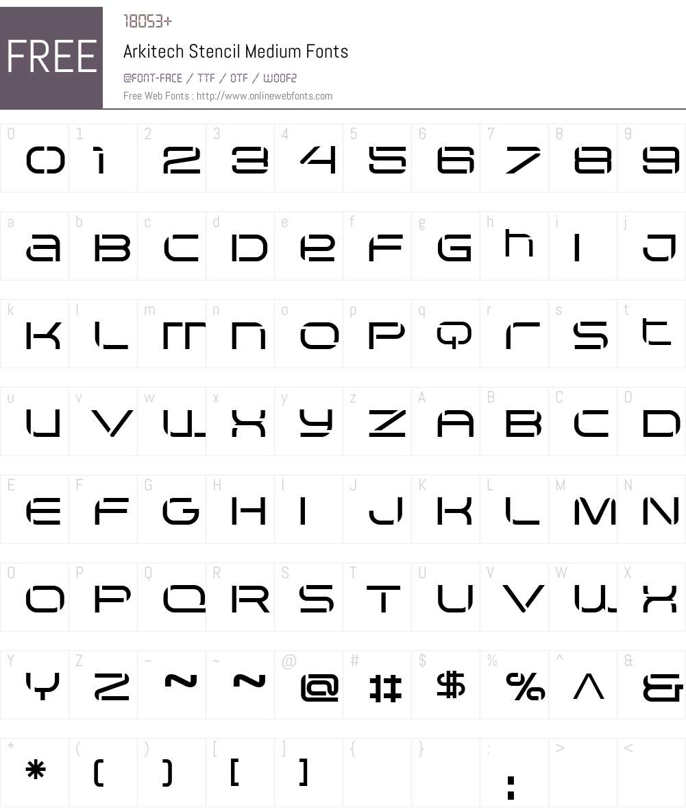 Arkitech Stencil Medium 1.000 2012 initial release Fonts Free Download - OnlineWebFonts.COM