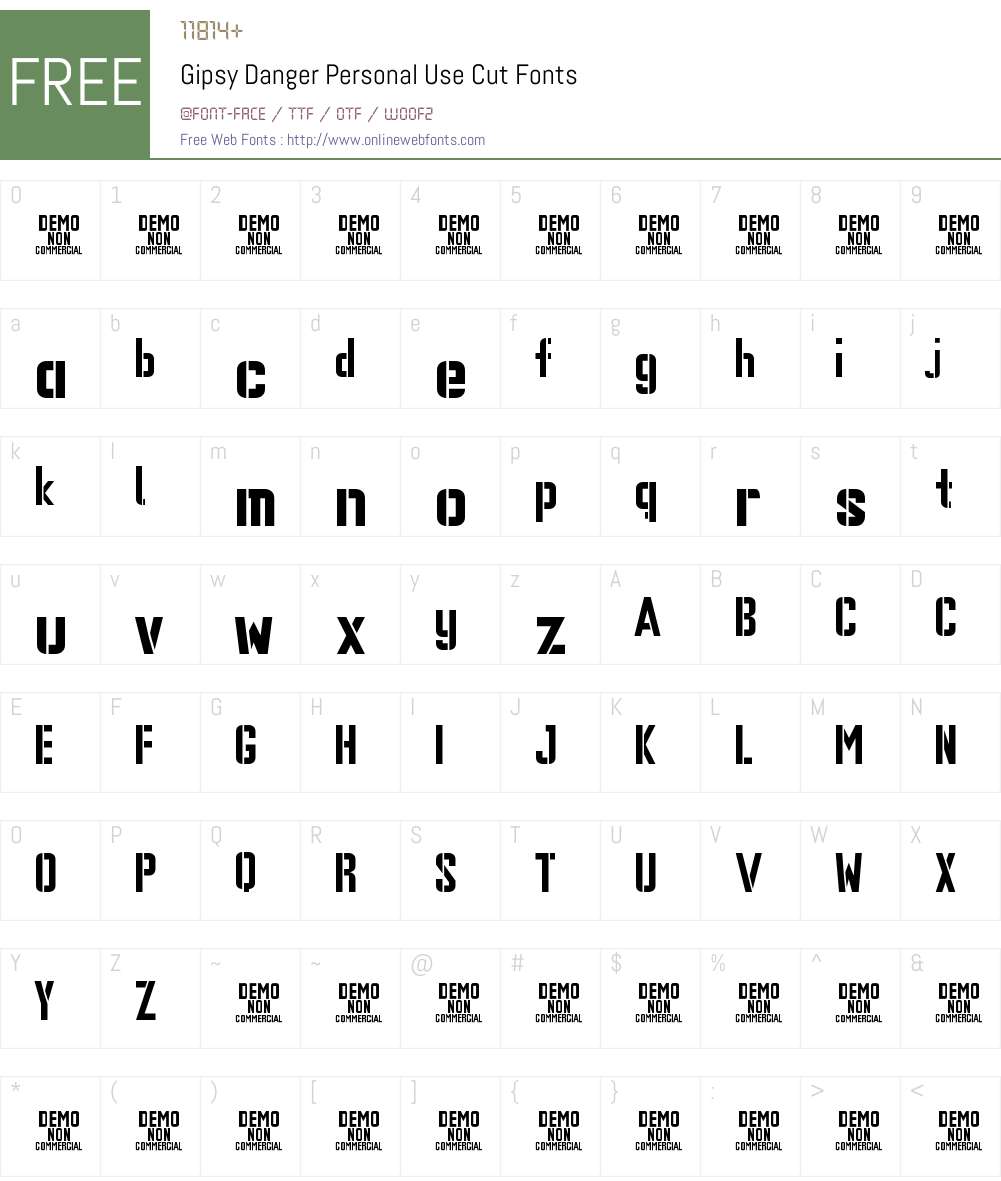 Gipsy Danger Personal Use 1.00 December 24, 2017, initial release Fonts ...