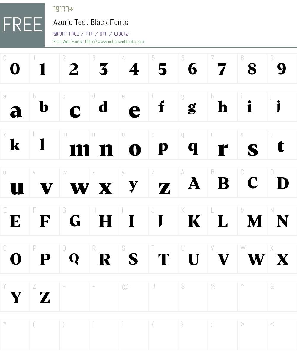 Azurio Test Black 1.000;Glyphs 3.2.2 (3259) Fonts Free Download ...