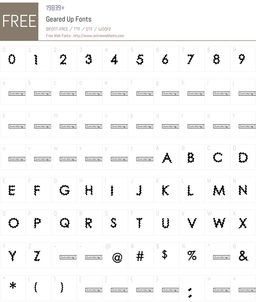 Geared Up 1.00 October 18, 2009, initial release Fonts Free Download ...