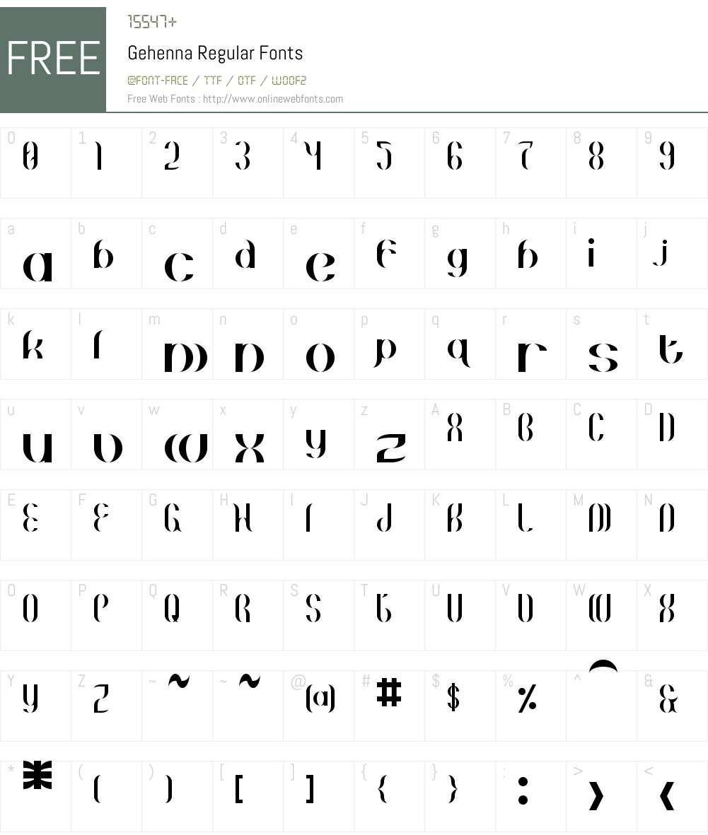 Gehenna Regular 1.0 Fonts Free Download - OnlineWebFonts.COM
