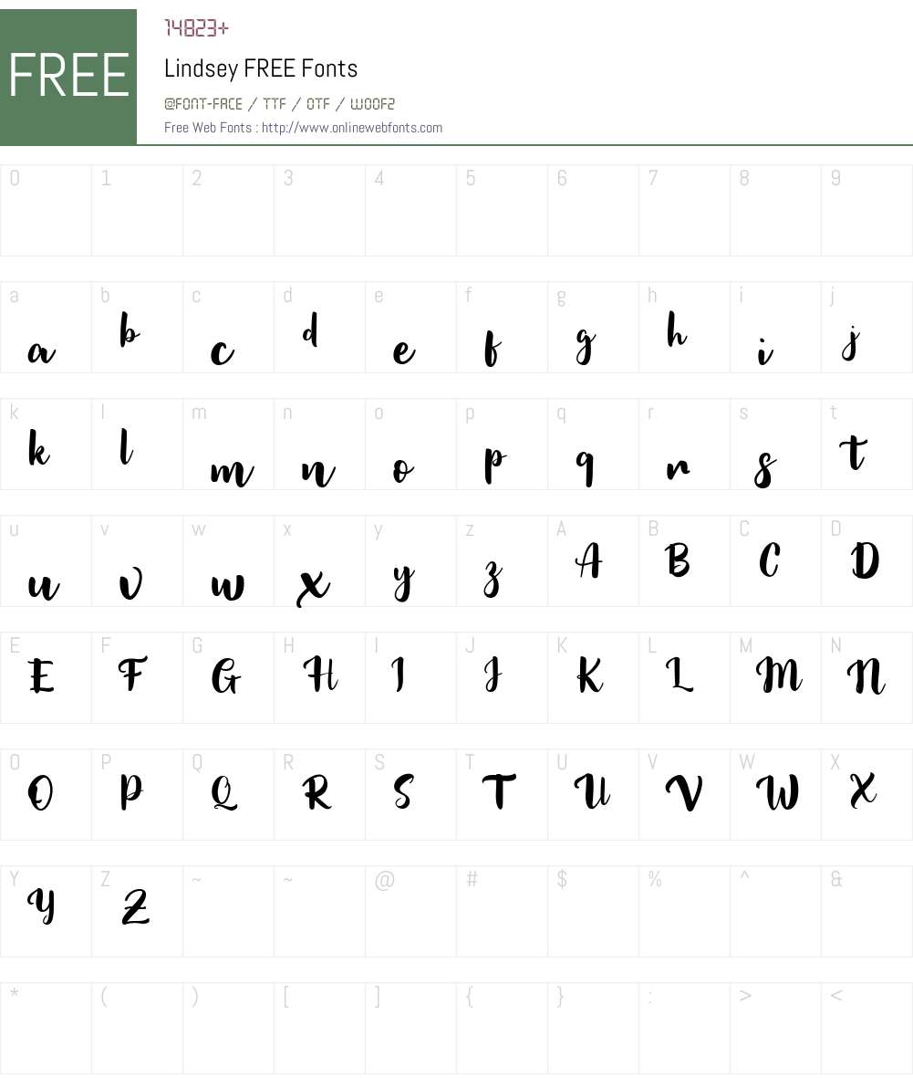 Lindsey FREE 1.000 Fonts Free Download - OnlineWebFonts.COM