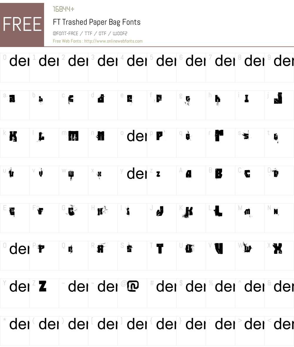 FT Trashed Paper Bag FENOTYPEFACES 2003 Fonts Free Download ...