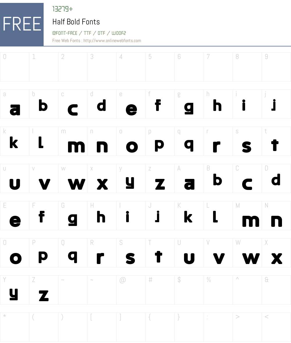 Half Bold 1.001;Fontself Maker 1.1.0 Fonts Free Download ...