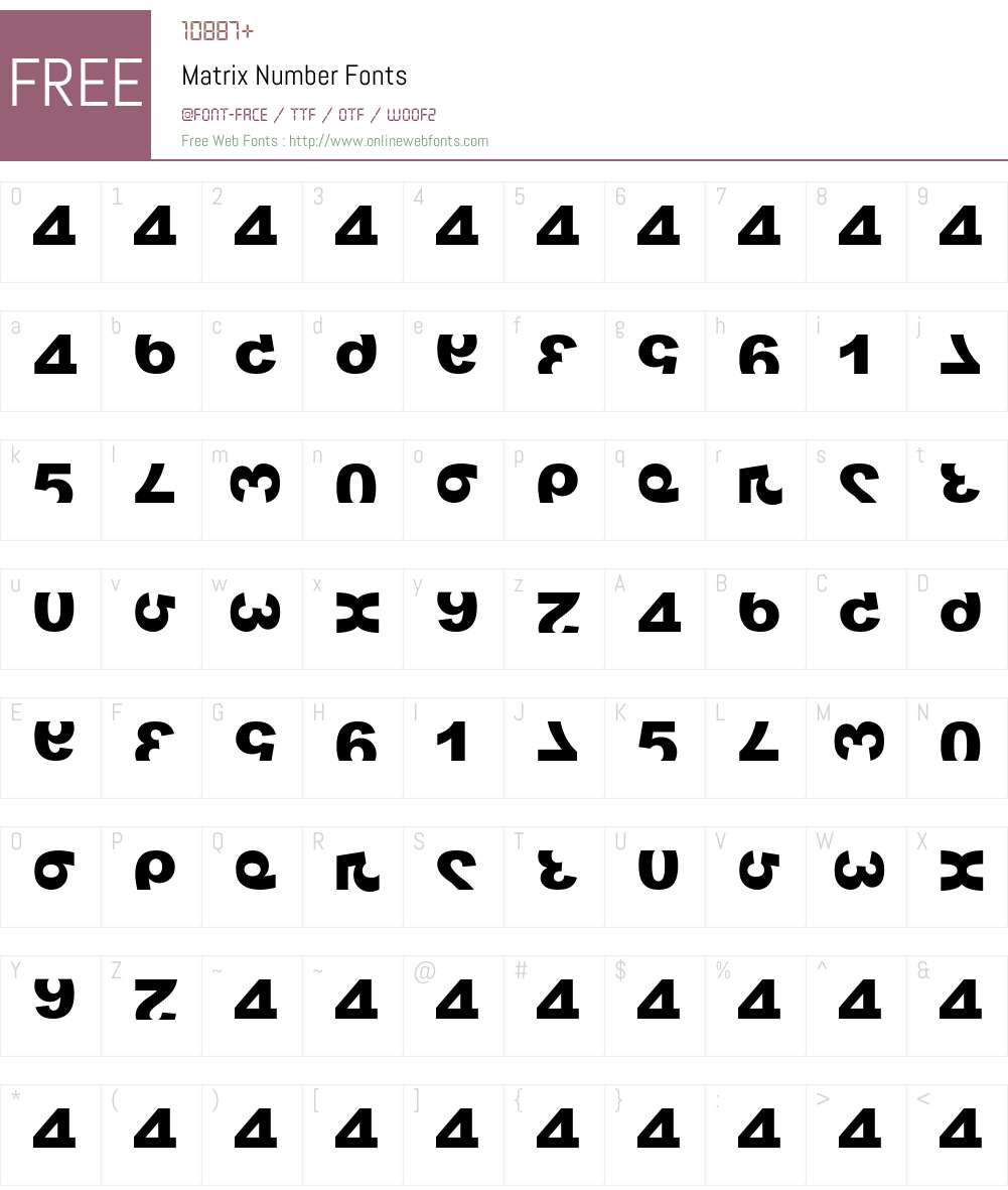 Matrix Number 0.000 Fonts Free Download - OnlineWebFonts.COM