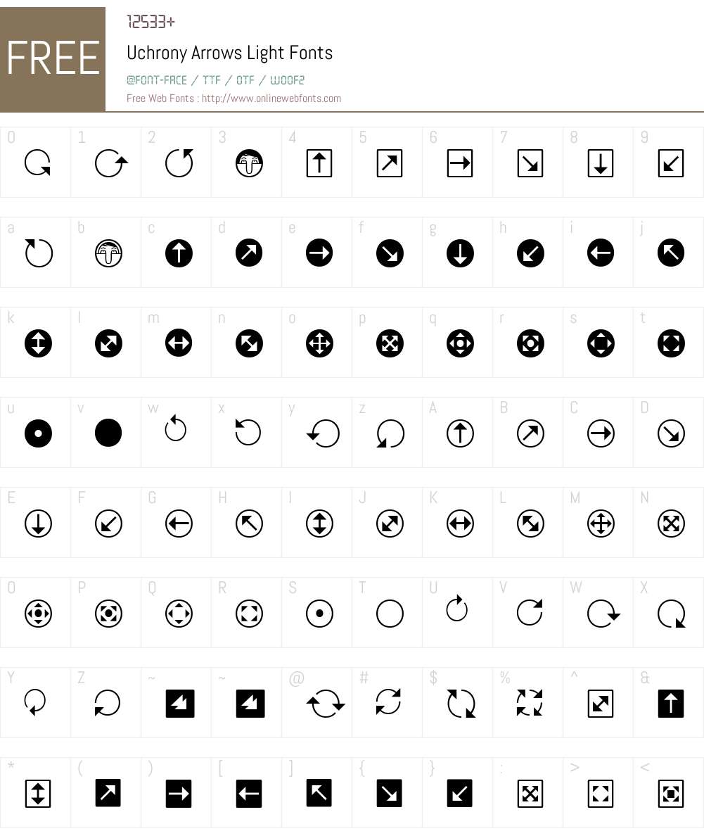 Uchrony Arrows Light 1.239 Fonts Free Download - OnlineWebFonts.COM
