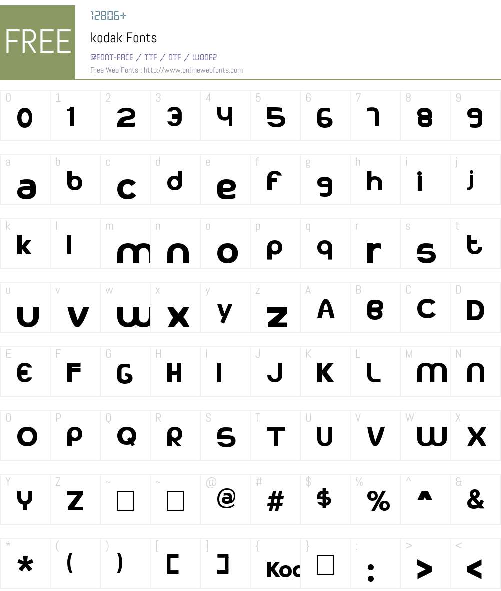 kodak 1.00 March 27, 2014, initial release Fonts Free Download ...
