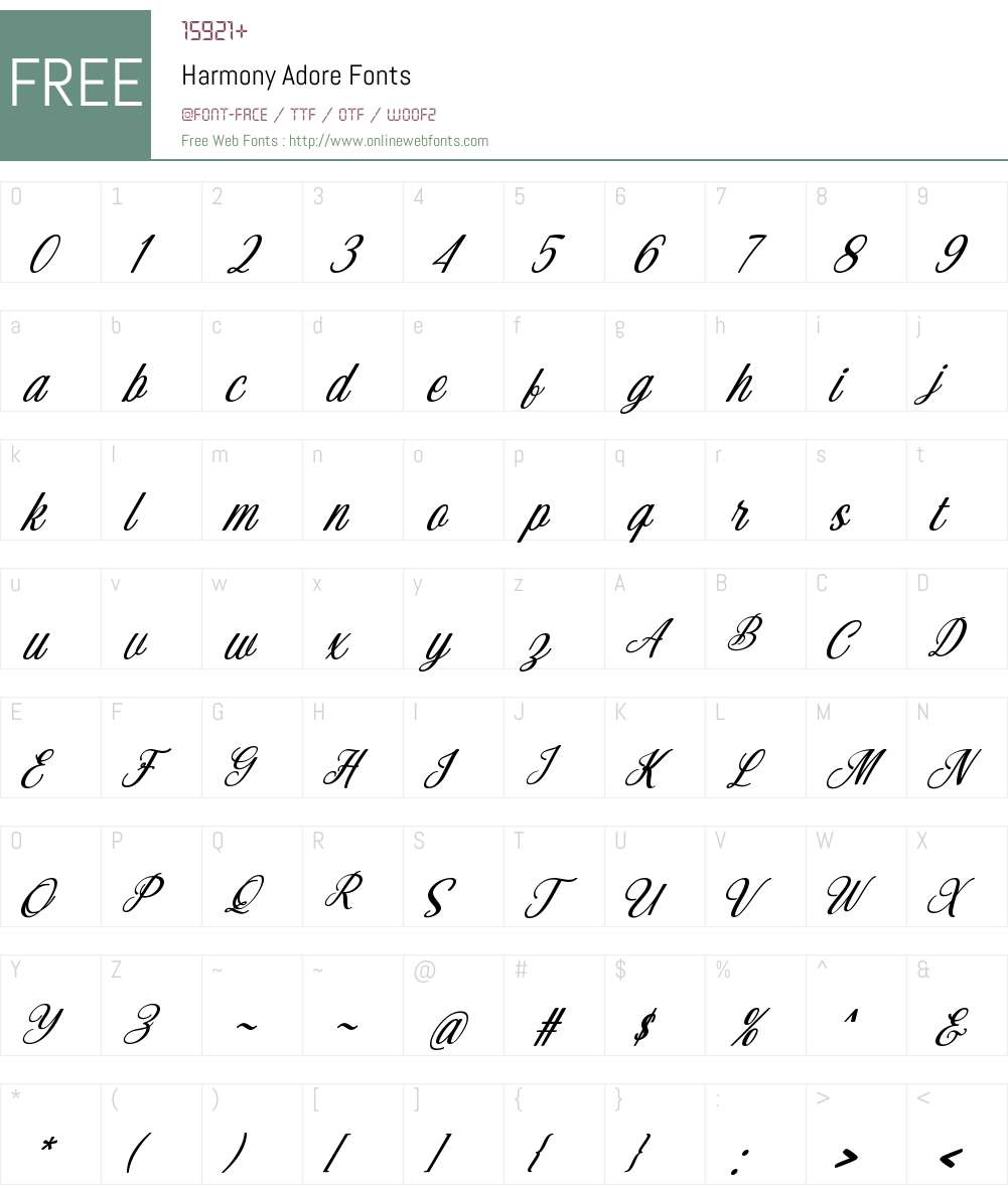 Harmony Adore 1.000;June 4, 2024;FontCreator 15.0.0.2974 64-bit Fonts ...