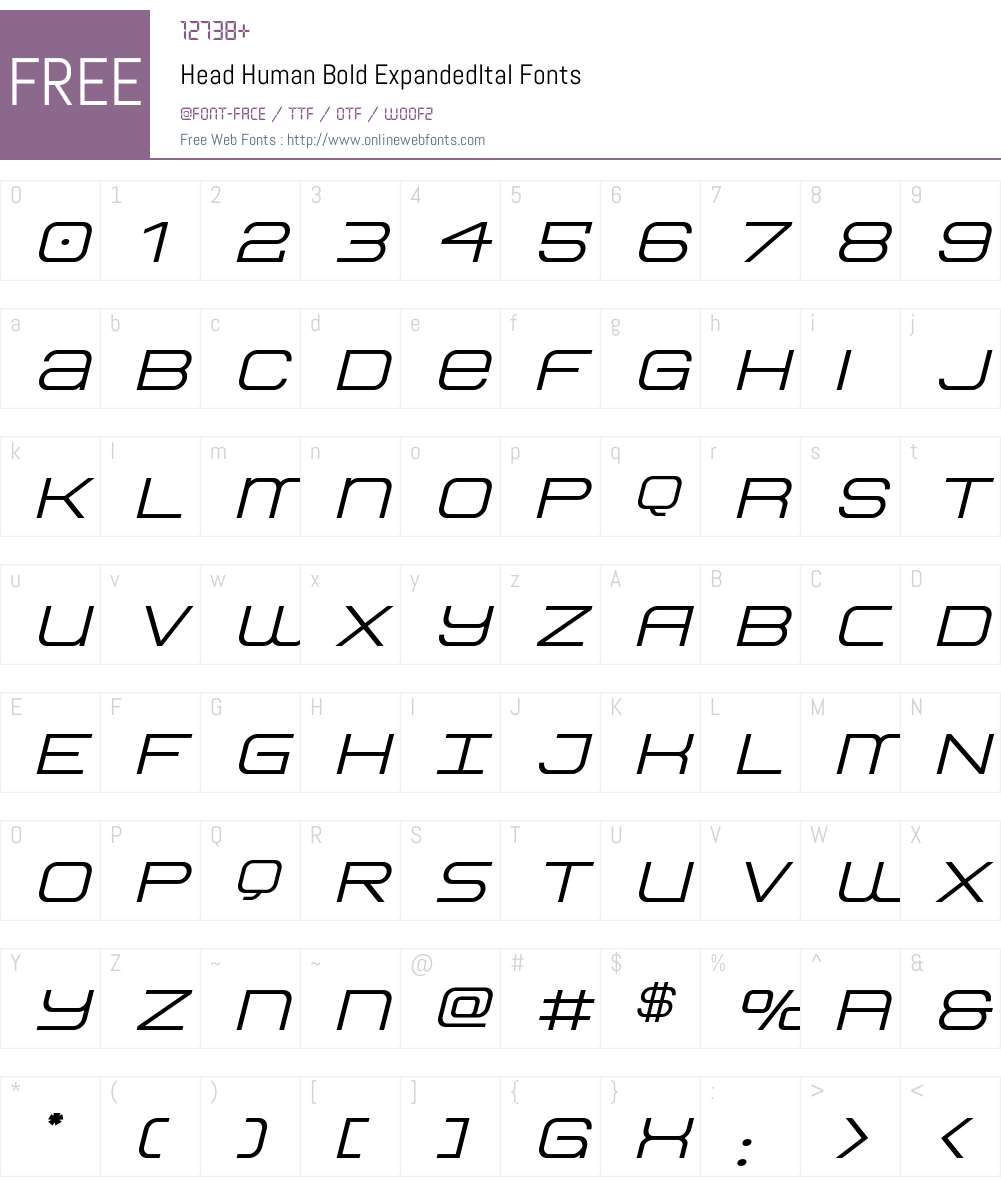 Head Human Bold Expanded Ital 1.0; 2021 Fonts Free Download ...
