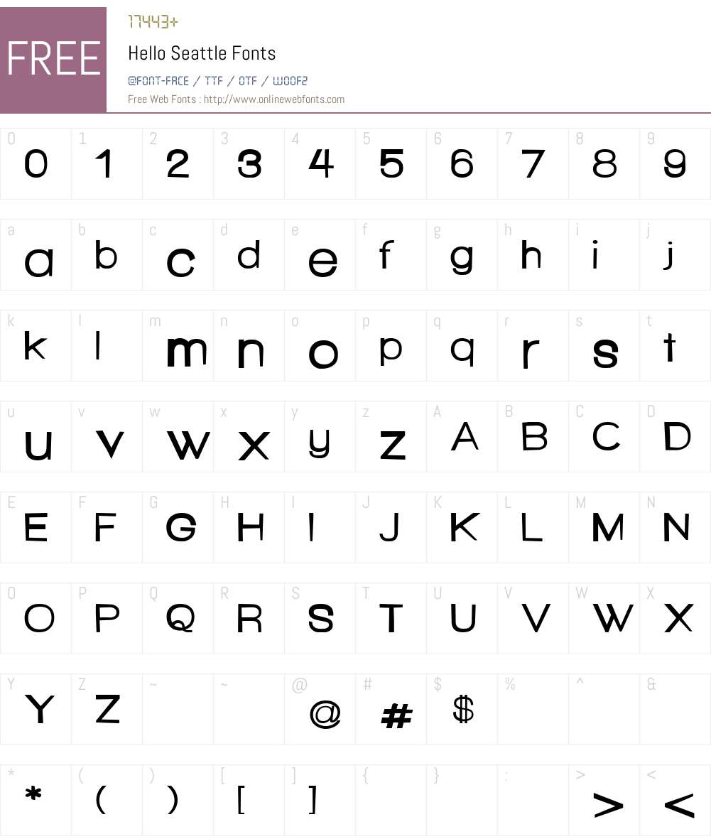 Hello Seattle 1.000 Fonts Free Download - OnlineWebFonts.COM