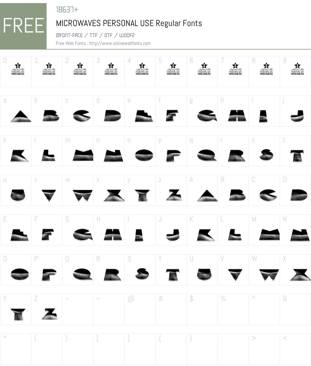 MICROWAVES PERSONAL USE 1.000 Fonts Free Download - OnlineWebFonts.COM
