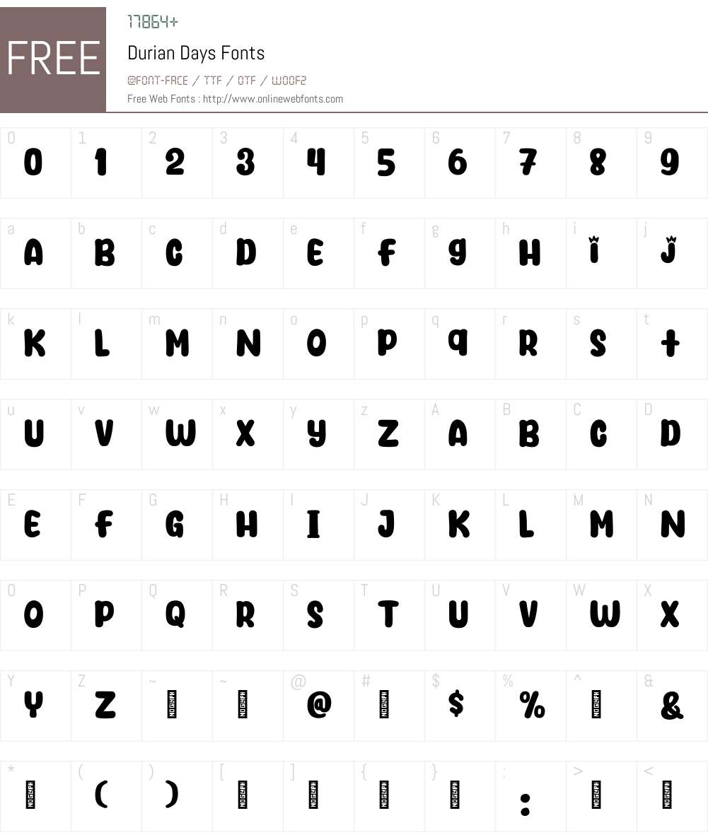Durian Days 1.000 Fonts Free Download - OnlineWebFonts.COM