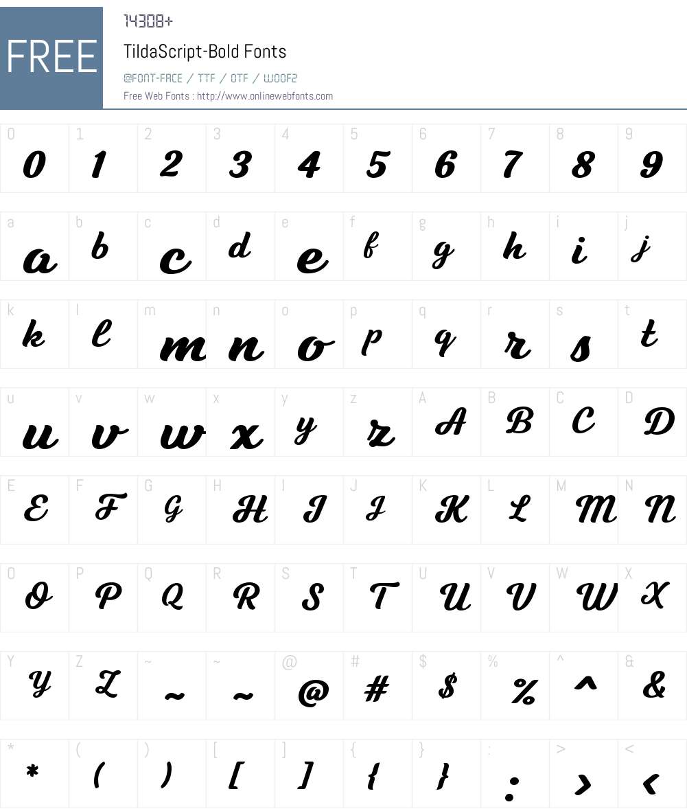 TildaScript-Bold 1.000 Fonts Free Download - OnlineWebFonts.COM