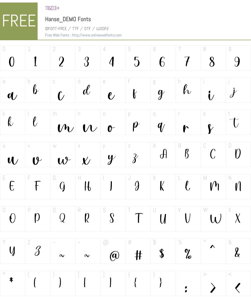 Hanse_DEMO 001.000 Fonts Free Download - OnlineWebFonts.COM