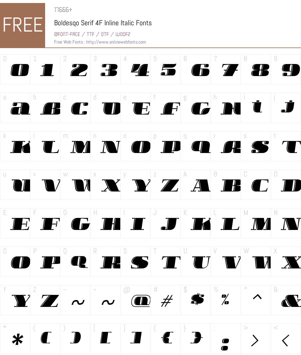 Boldesqo Serif 4F Inline Italic 2.200;com.myfonts.4thfebruary.boldesqo ...