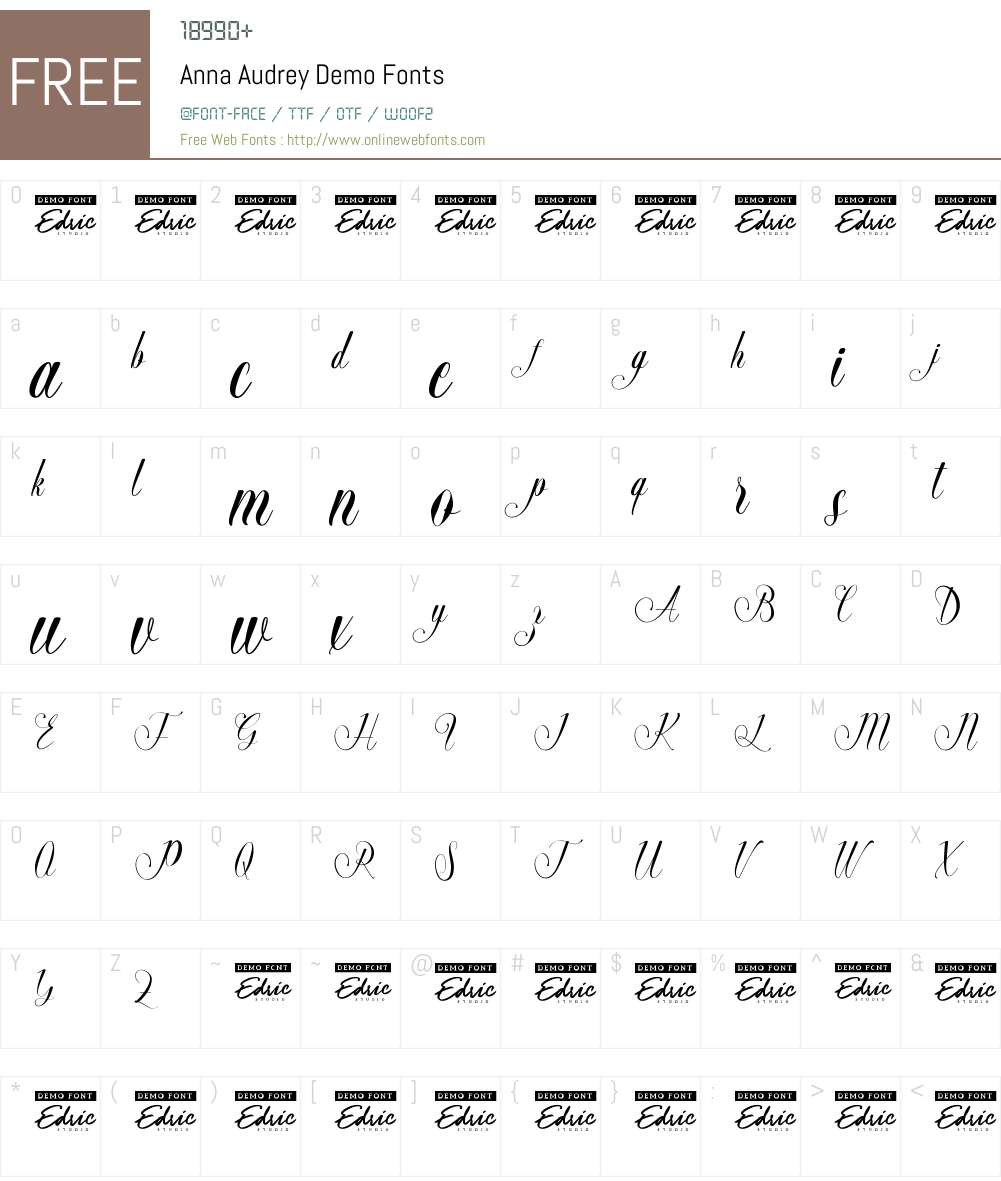 Anna Audrey Demo 1.003;Fontself Maker 3.5.4 Fonts Free Download - OnlineWebFonts.COM